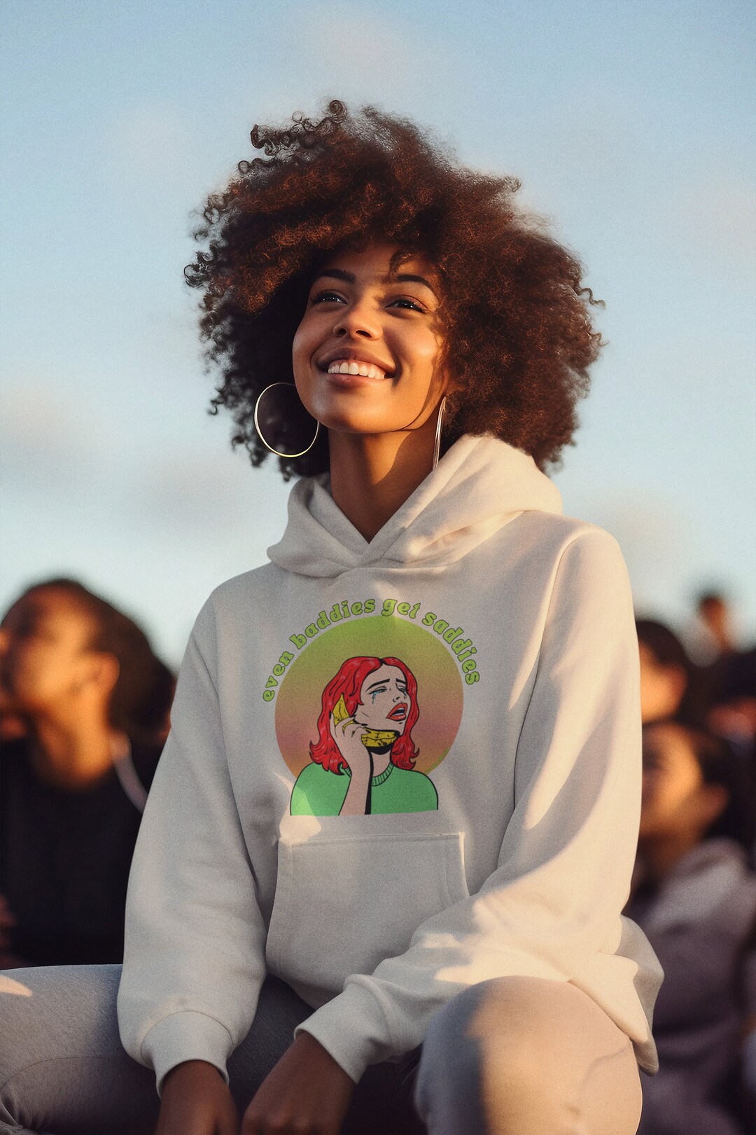 Even Baddies Get Saddies Hoodie, Mental Health Awareness Sweatshirt ...
