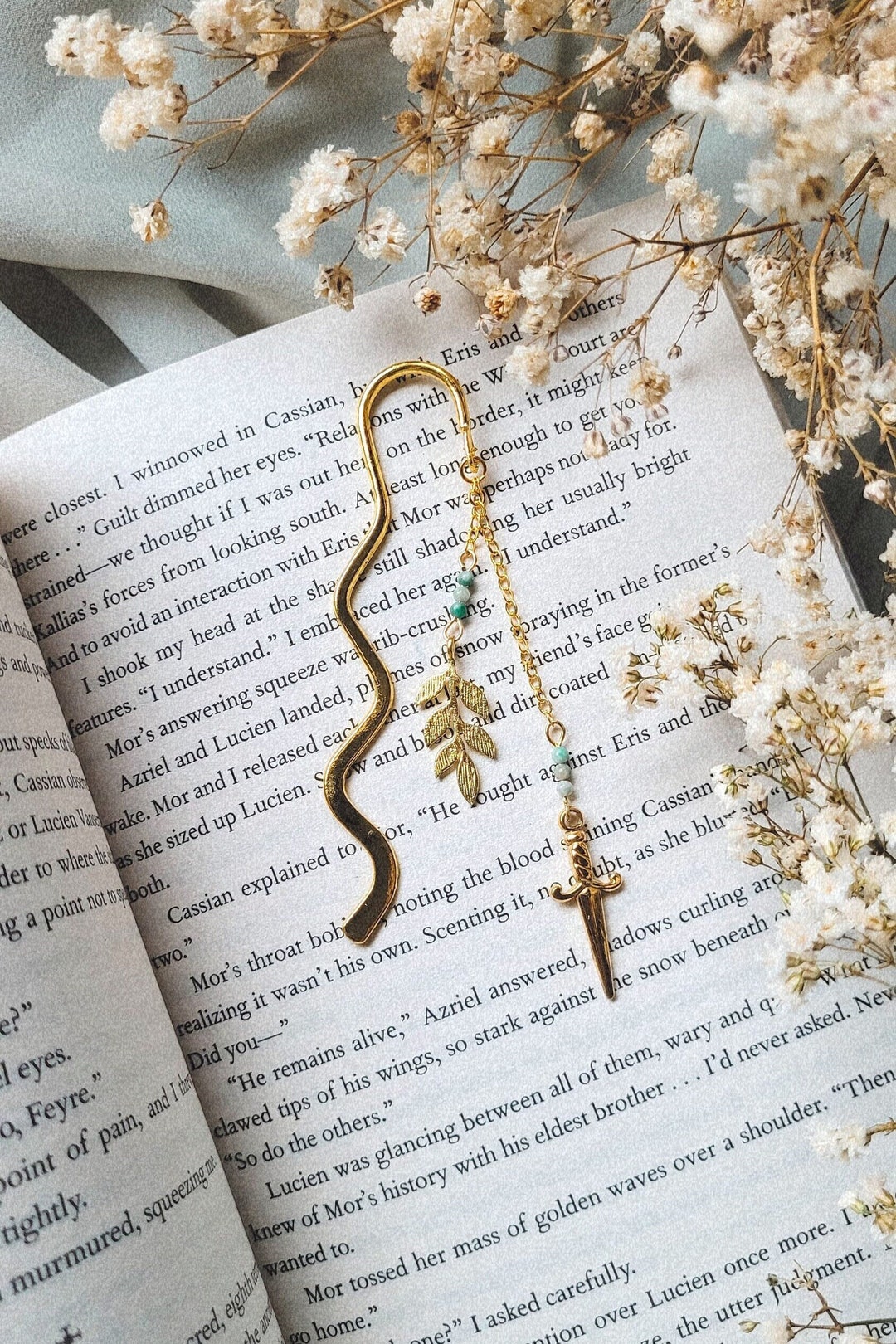 Dagger and Leaf Bookmark | Gold | Book Lover | Gift for Readers | Metal ...