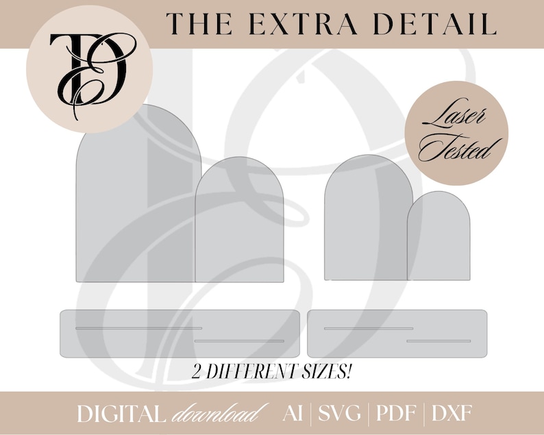 Double Arch Sign Base SVG | Laser Cut Display Template (digital ...