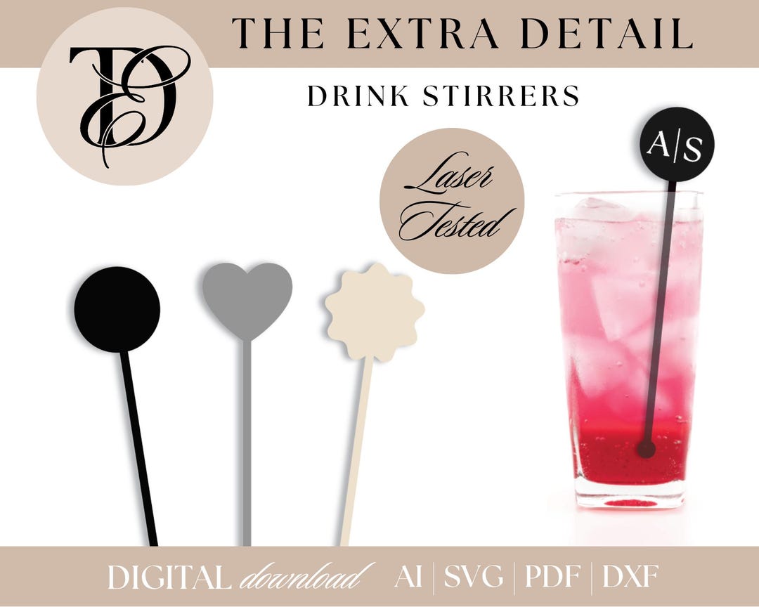 Drink Tag Svg Bundle for Laser Cutting | Scallop Circle Heart Clip-on ...
