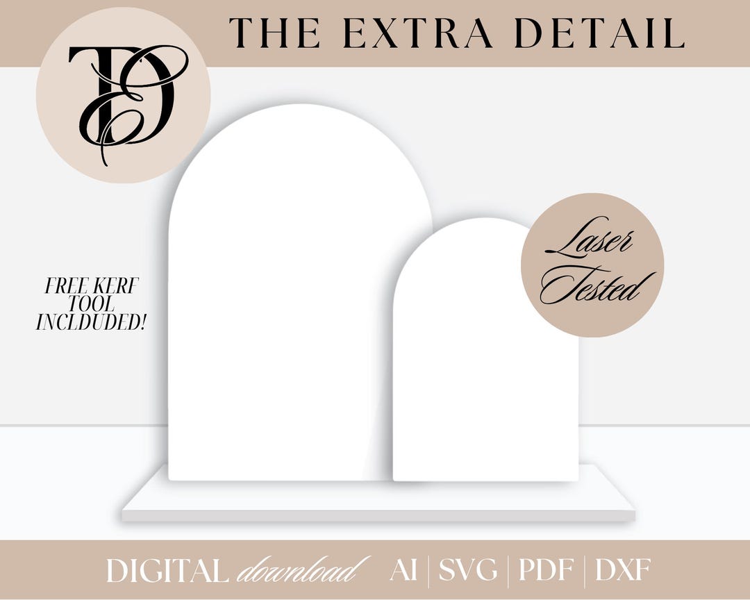 Double Arch Sign Base SVG | Laser Cut Display Template (digital ...