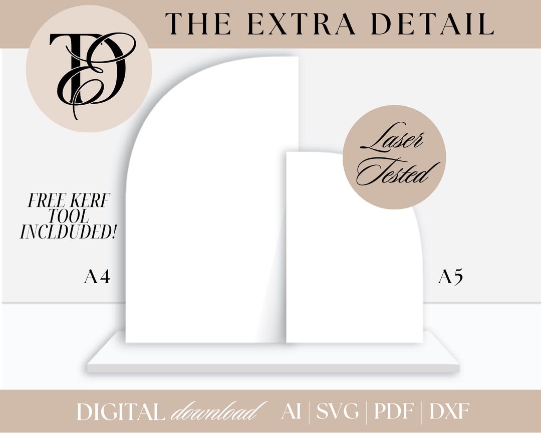 Double Sail Sign Base SVG Template | Laser Cut Display Stand (digital ...