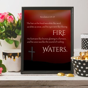 Revelation 1:14-15 Wall Art Digital Print, Bible Verse Christian ...