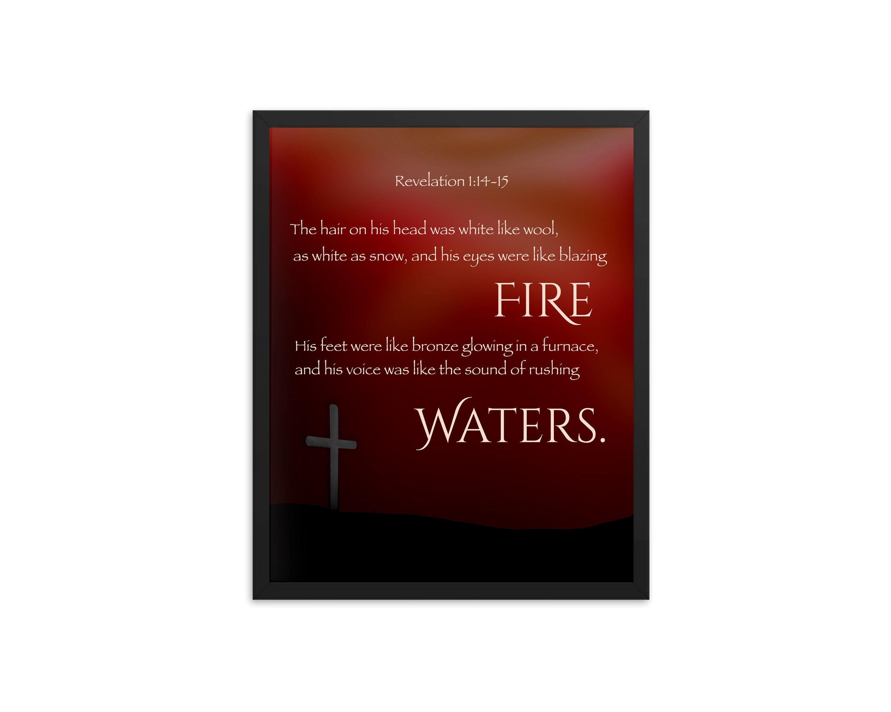 Revelation 1:14-15 Wall Art Digital Print, Bible Verse Christian ...