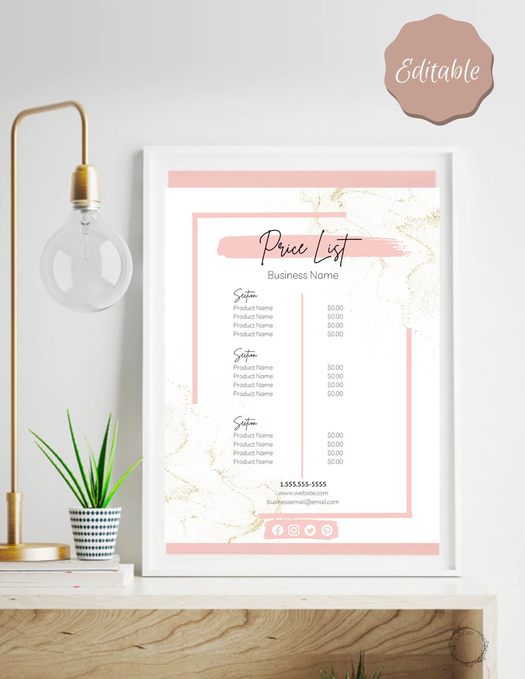 Price List Template, Makeup, Spa, Photography, Hair, Bakery, Business ...
