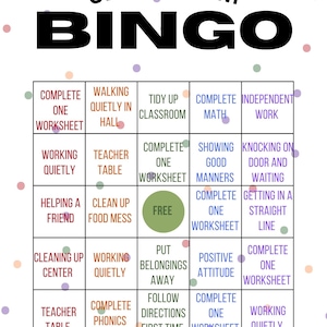 Classroom BINGO Card, Classroom Management, BINGO Rewards, Classroom ...