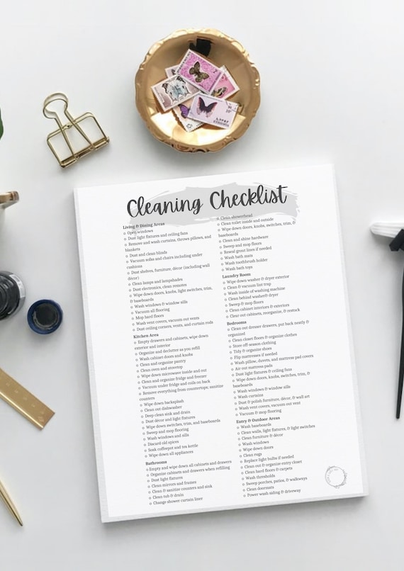 Ultimate Cleaning Checklist Digital Print | Etsy
