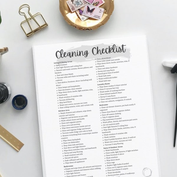 Bedroom Deep Clean Checklist - Etsy