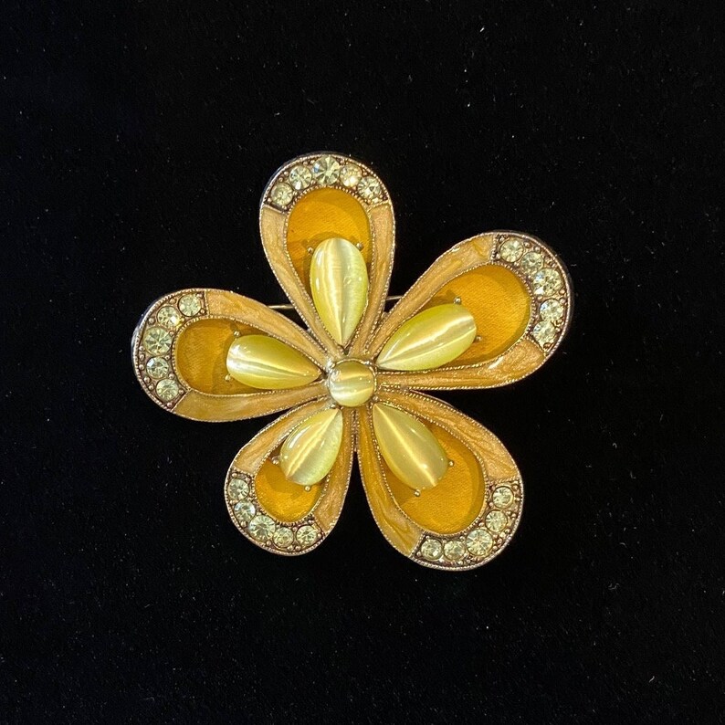 MONET Yellow Flower Pin/brooch, Rare Find - Etsy