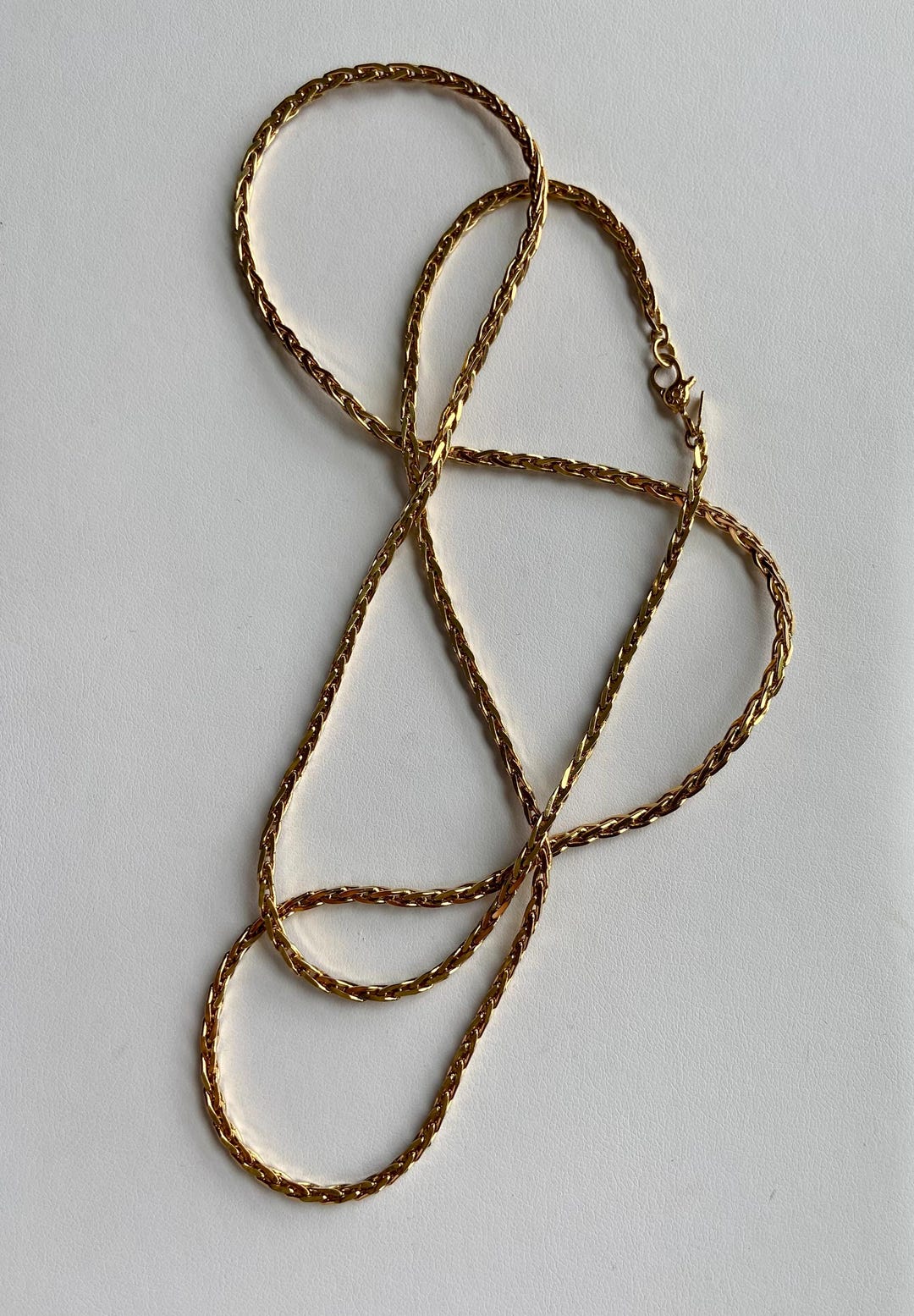 Monet Shiny Gold Tone Chain, 30" Box Chain Link Necklace, Vintage 80's ...