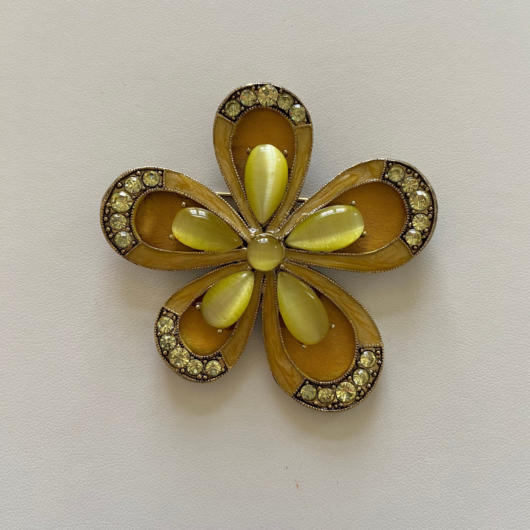 MONET Yellow Flower Pin/brooch, Rare Find - Etsy