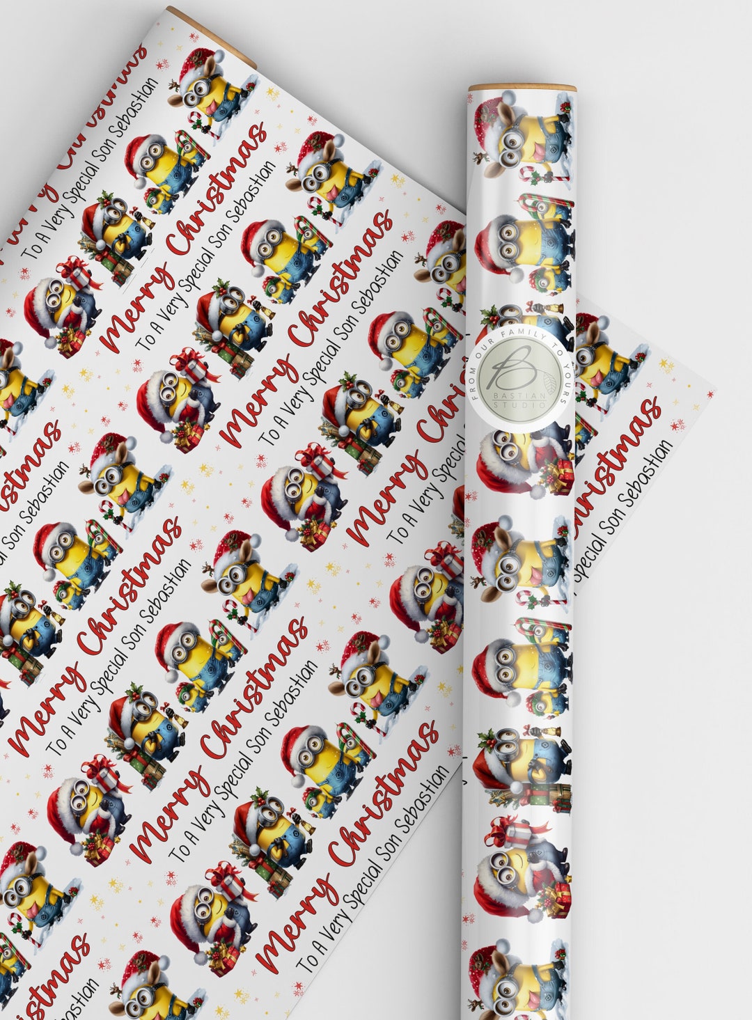 Personalised Minions Themed Christmas Wrapping Paper - Etsy