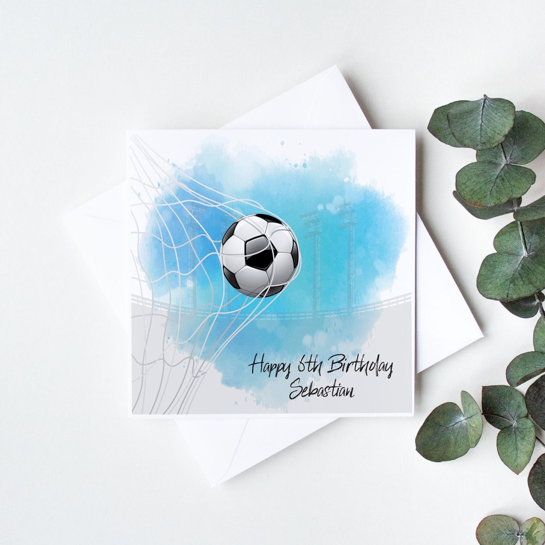 Personalised Football Birthday Card, Any Age Card, Card for Him, Son ...