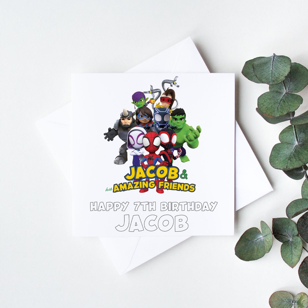 Superhero Birthday Greeting Card Personalised and Ready to Save the Day ...