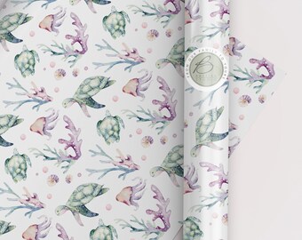 Wrapping Paper / Gift Wrap Under the Sea Party Sealife - Etsy