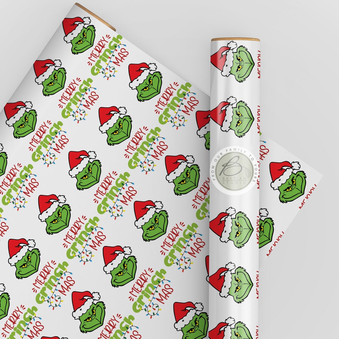 Festive Grinch Christmas Wrapping Paper Add a Playful Twist - Etsy UK