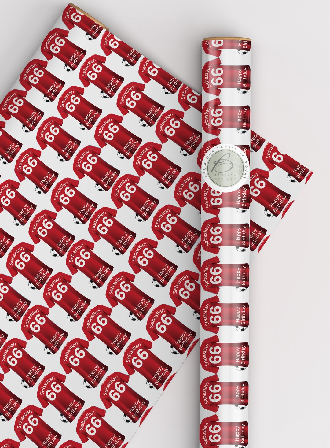 Customised Football Happy Birthday Wrapping Paper Personalised Football ...