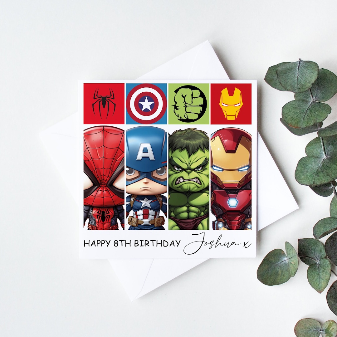 Personalised Superhero Birthday Card 4th 5th 6th 7th 8th 9th 10th Son ...