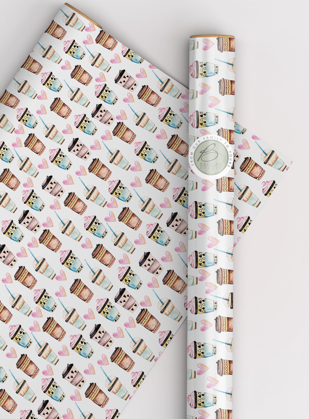 Luxury Frappe Coffee Gift Wrapping Paper , Eco Friendly, 100% ...