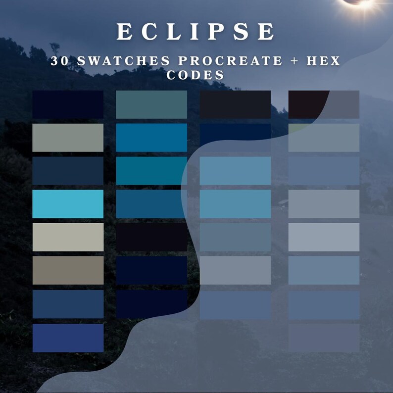 Eclipse Procreate Palette, 30 HEX Codes, Instant Download, iPad Art ...