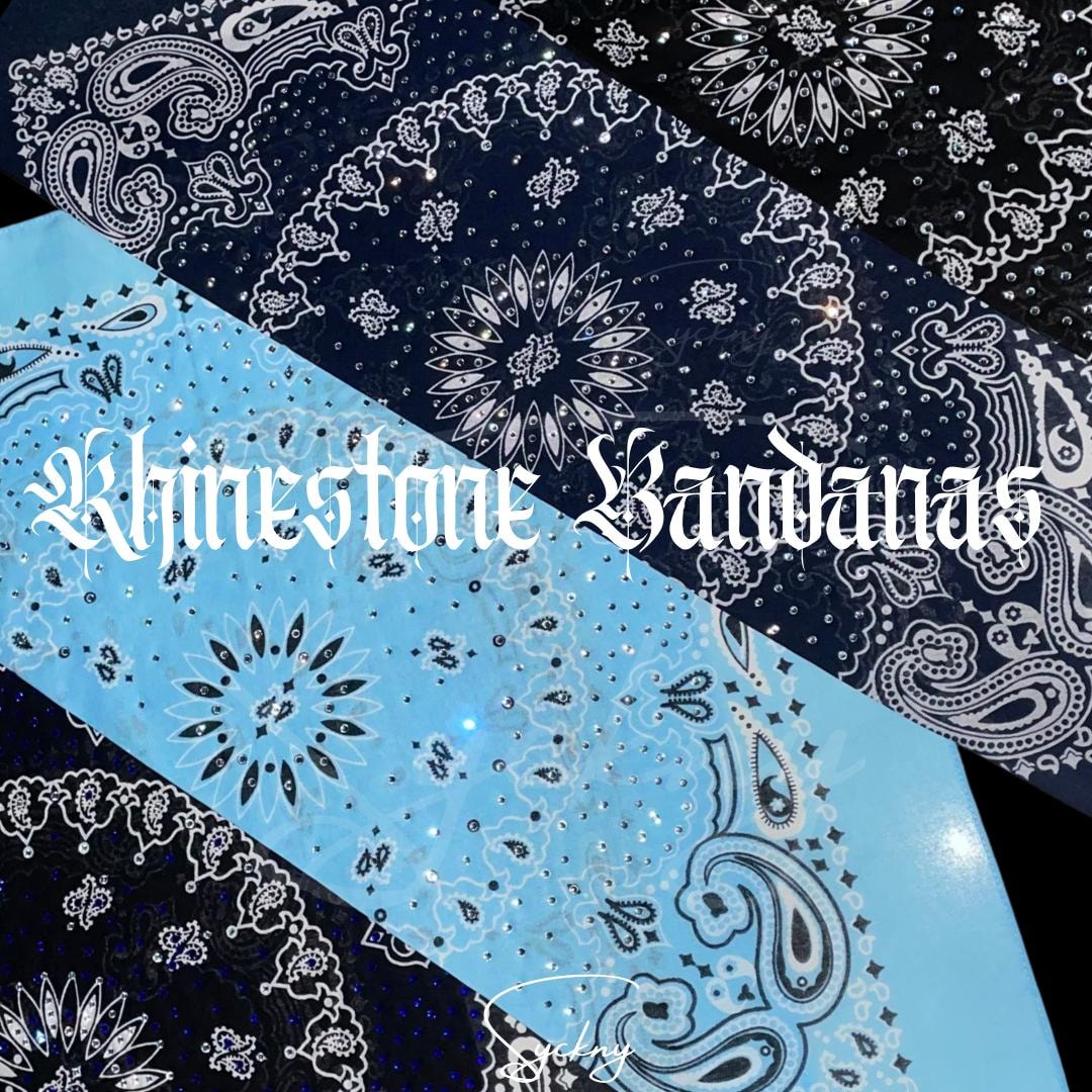 Paisley Rhinestone Bandana: Handmade Cotton Bandana - Etsy
