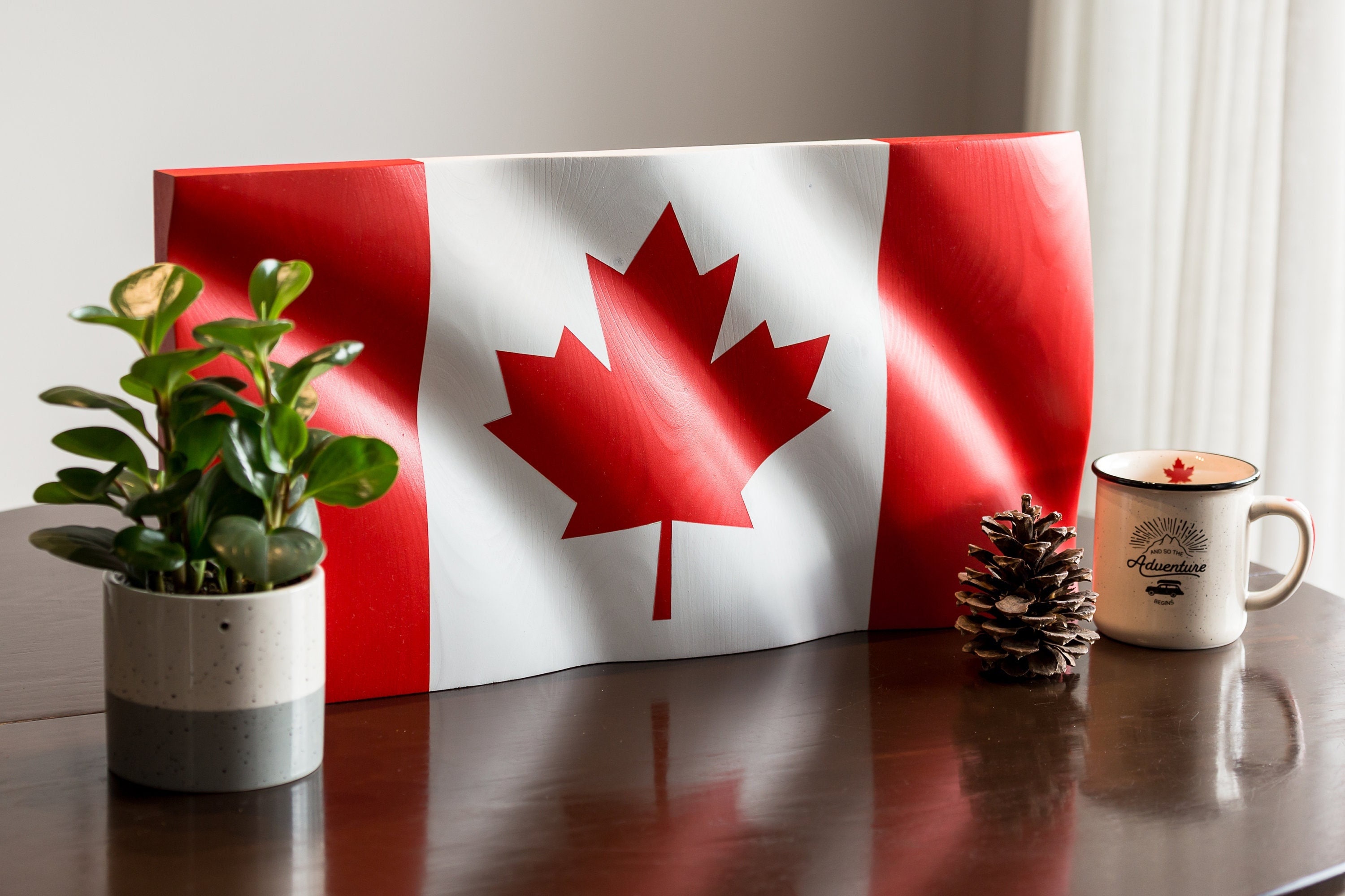 Wooden Canadian Flag Handcrafted Carved Wavy Wood Flag - Etsy