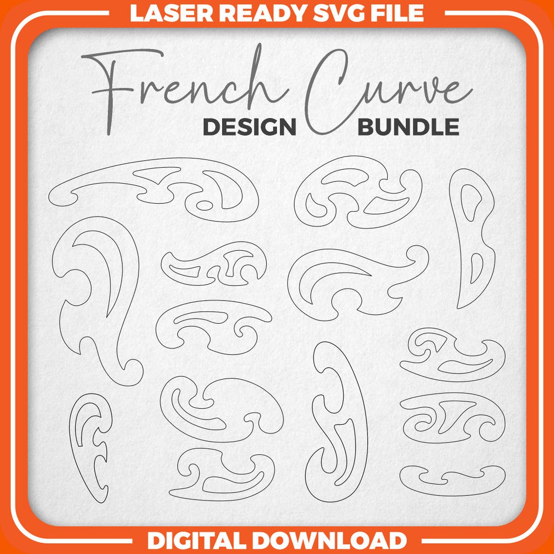 French Curves Ruler, Digital Download Bundle, SVG Digital French Curves ...
