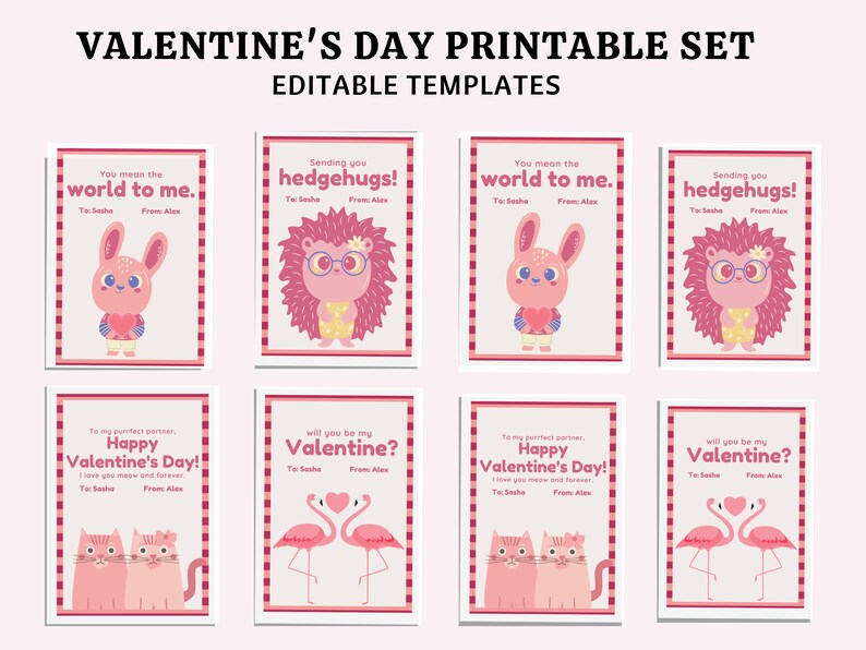 Printable Valentine Cards for Kid | Valentine Printable Kids Craft for ...