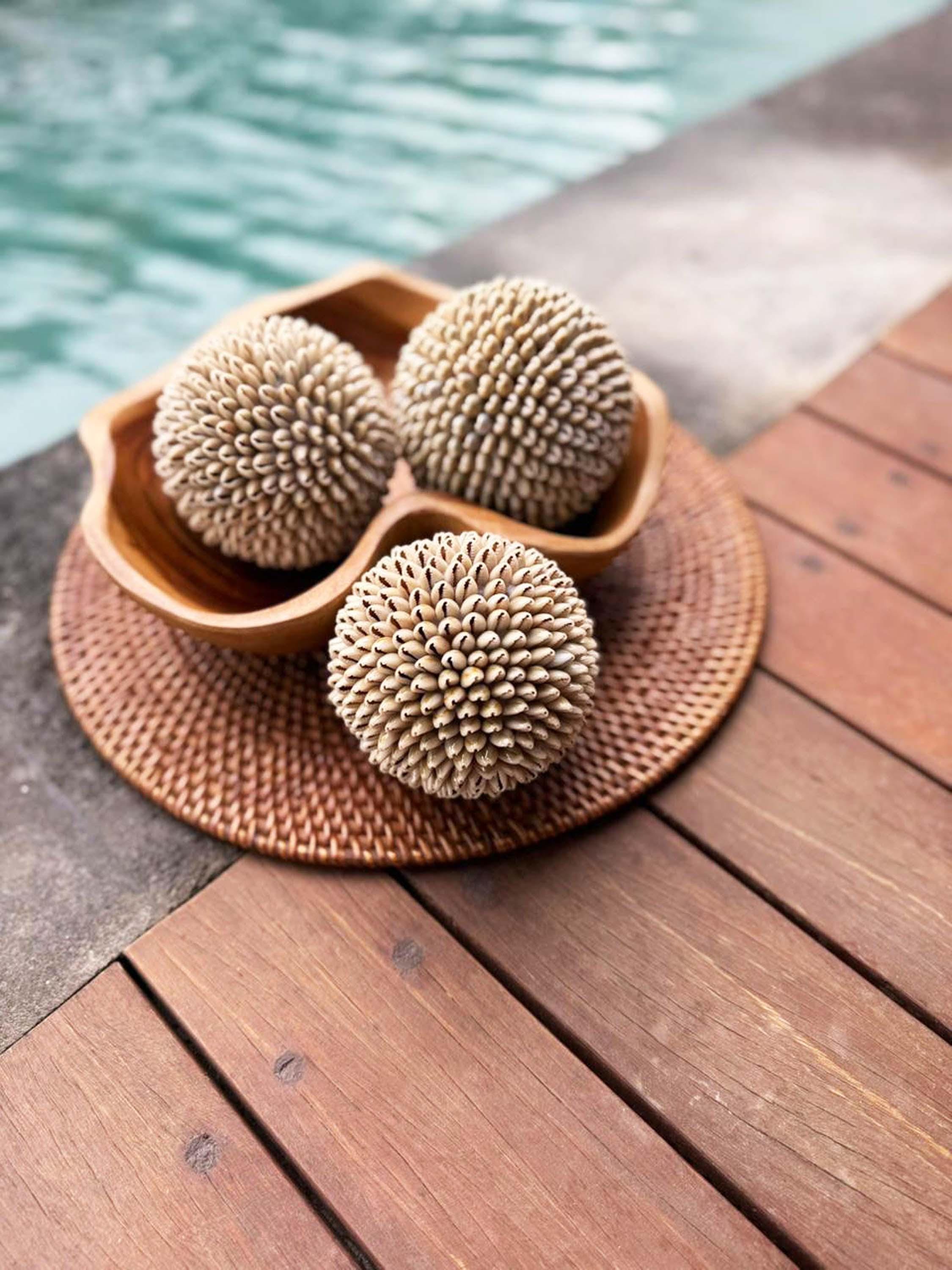Cowrie Shell Ball Set, Coastal Table Decor, Beach House Ornament - Etsy