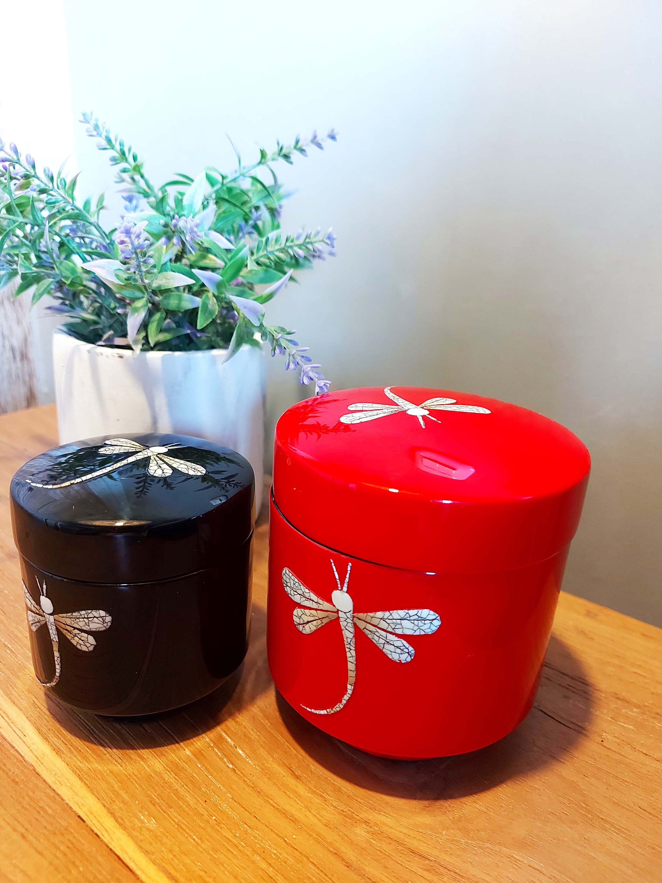 Lacquer Box Dragonfly Design, Mini Box With Lid for Bedroom Organizer ...