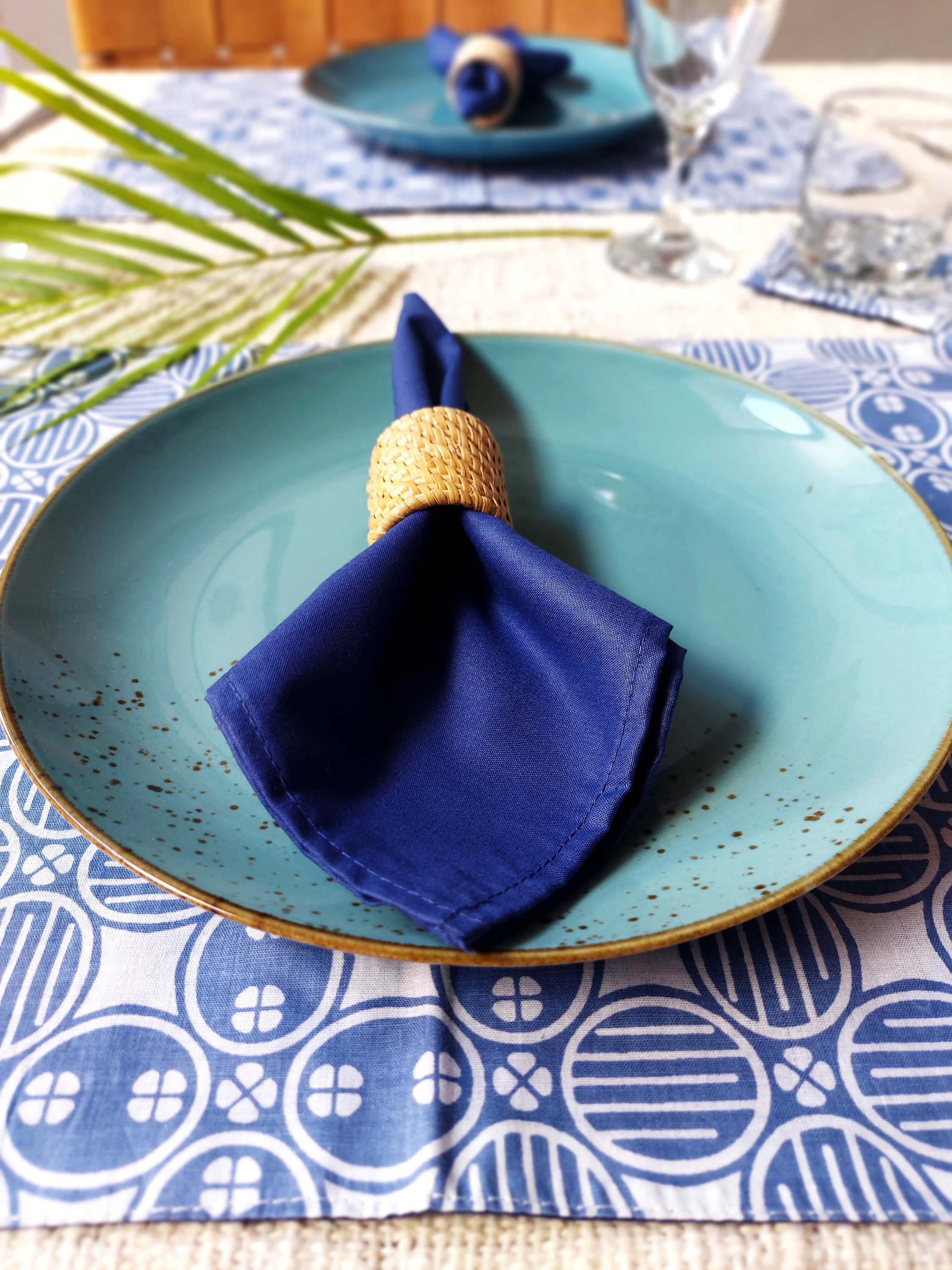 Cotton Batik Placemats in Blue Christmas Placemats Table - Etsy