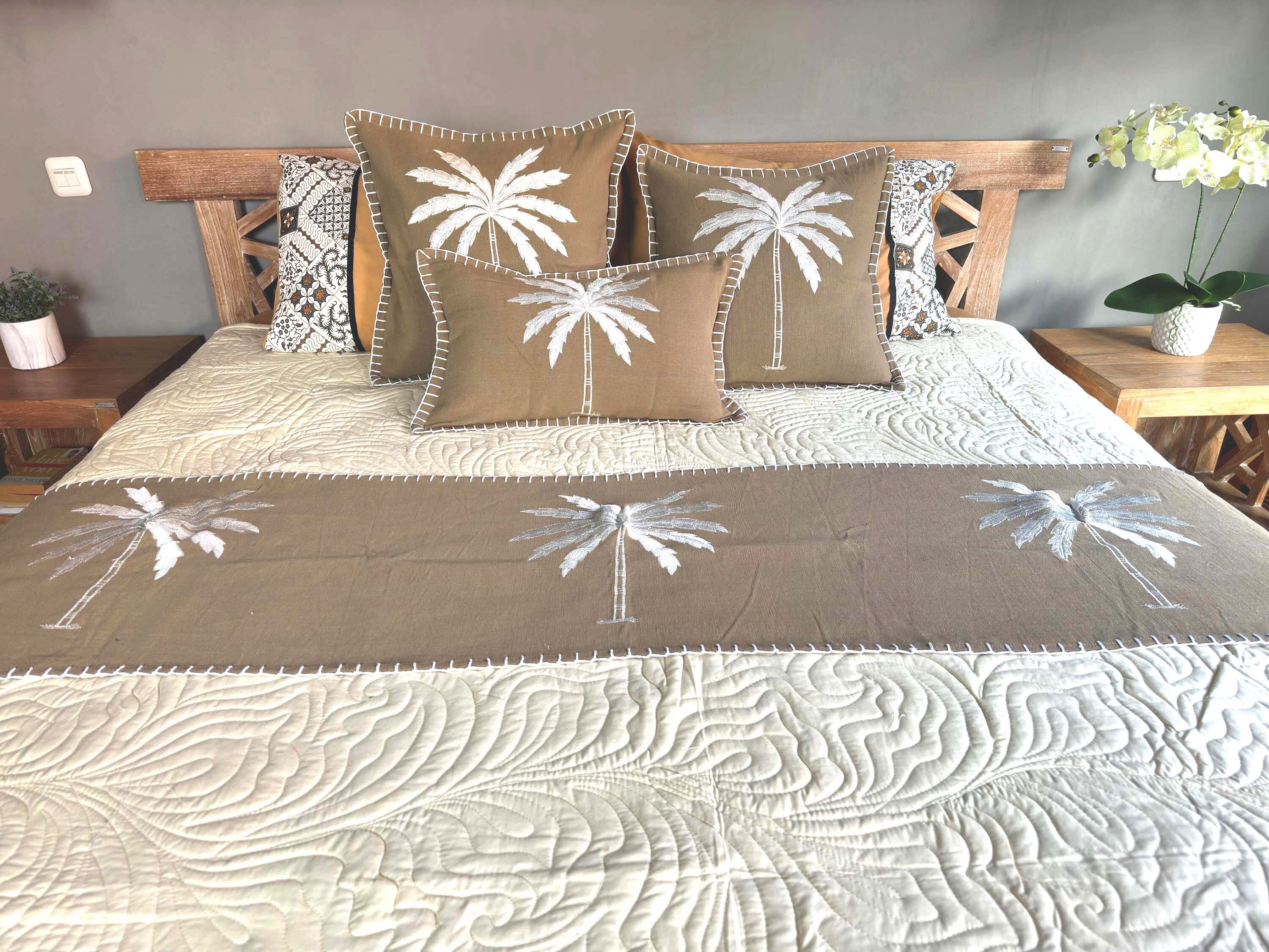 Tropical Palm Tree Bed Runner and Cotton Bedding Set, Home Gift for ...
