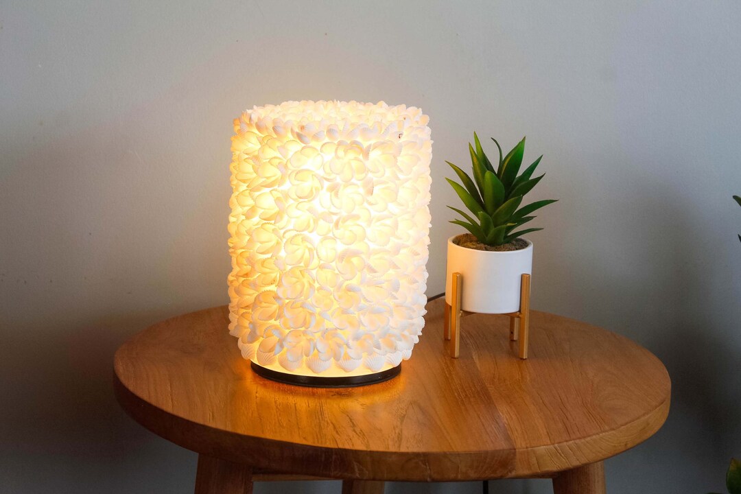 Frangipani Shell Lamp Shade, Coastal Bedroom Night Light - Etsy