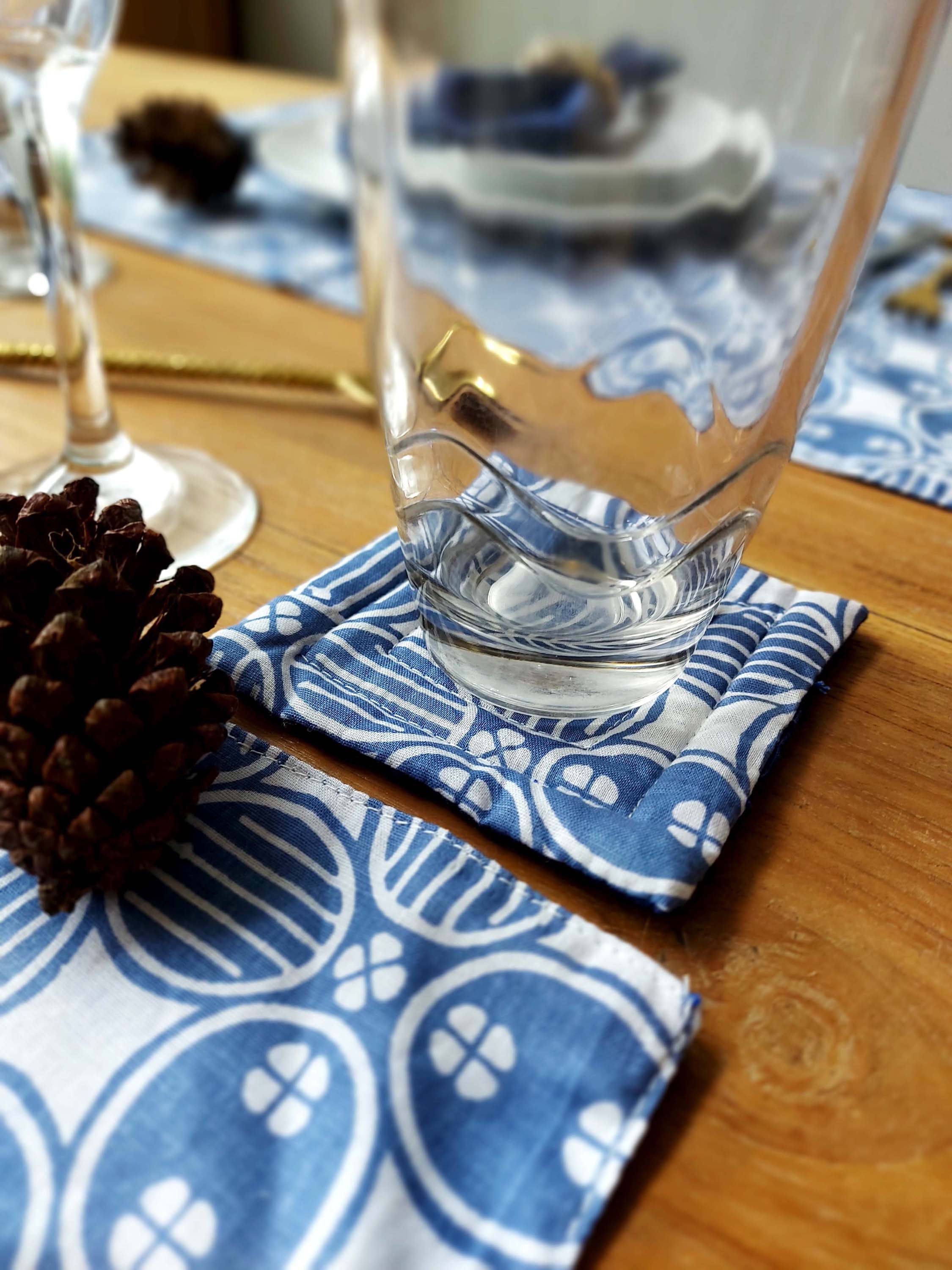 Cotton Batik Placemats in Blue Christmas Placemats Table - Etsy