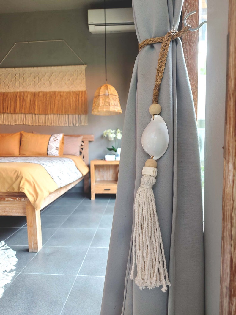 Cute Shell Curtain Tieback, Boho Style Drapery Holder for Bedroom Decor ...