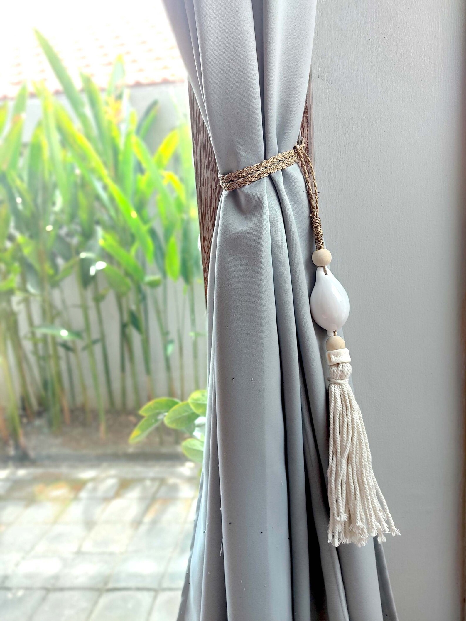 Cute Shell Curtain Tieback, Boho Style Drapery Holder for Bedroom Decor ...
