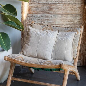 Palm Tree Linen Cushion Cover, Palm Tree Leaves Throw Pillow Cover ...