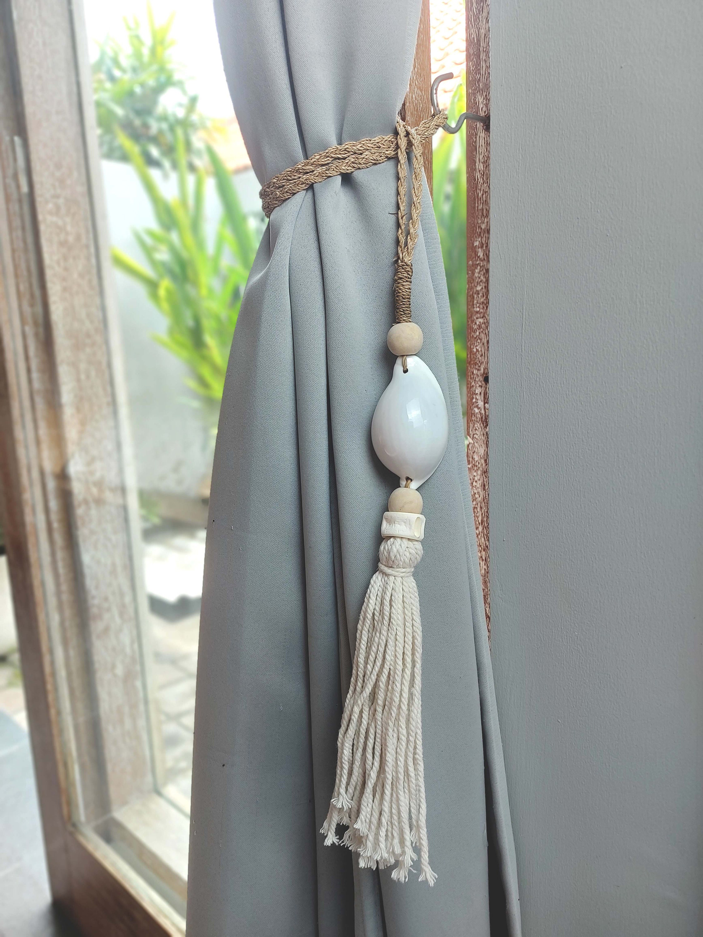 Cute Shell Curtain Tieback, Boho Style Drapery Holder for Bedroom Decor ...