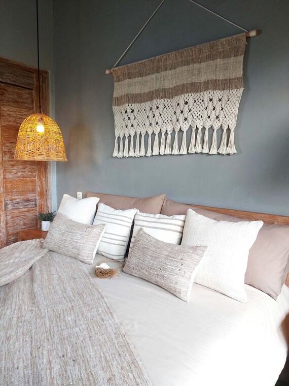 Macrame Headboard Wall Deco Macrame Wall Hanging Large - Etsy