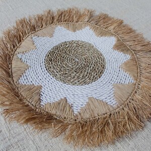 Unique Round Table Mat - Boho Chic Fringes Placemat - Handmade With ...