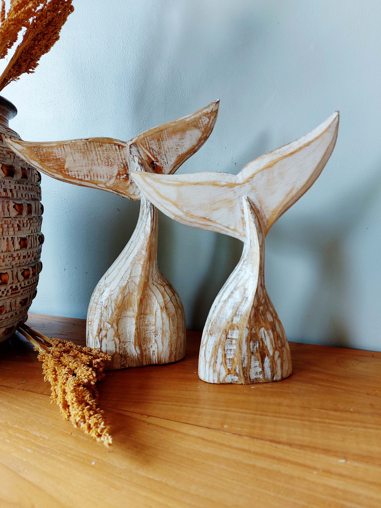 Set of 3 Wooden Fish Tails Decorations Dolphin Tails Rustic - Etsy
