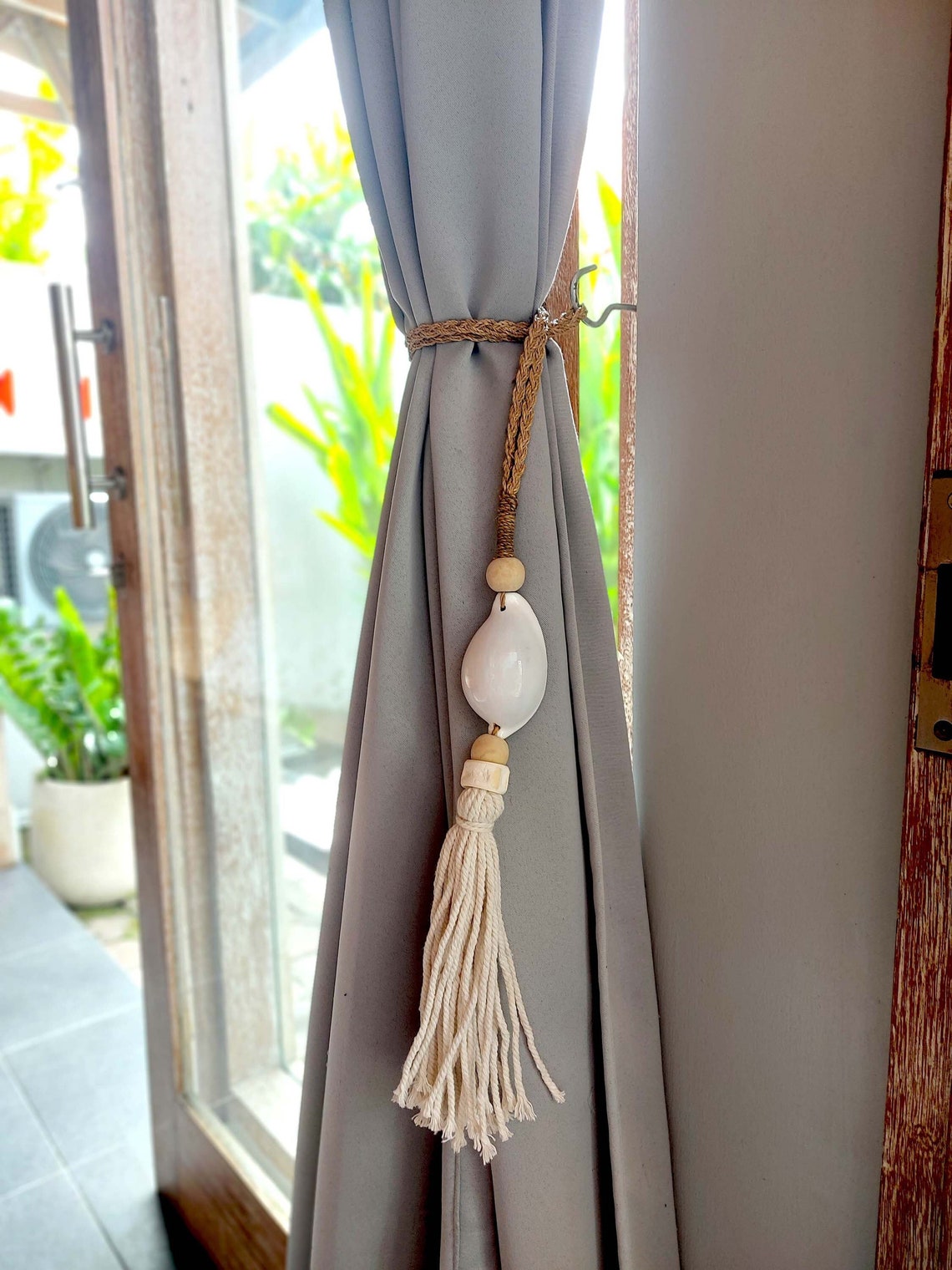 Cute Shell Curtain Tieback, Boho Style Drapery Holder for Bedroom Decor ...