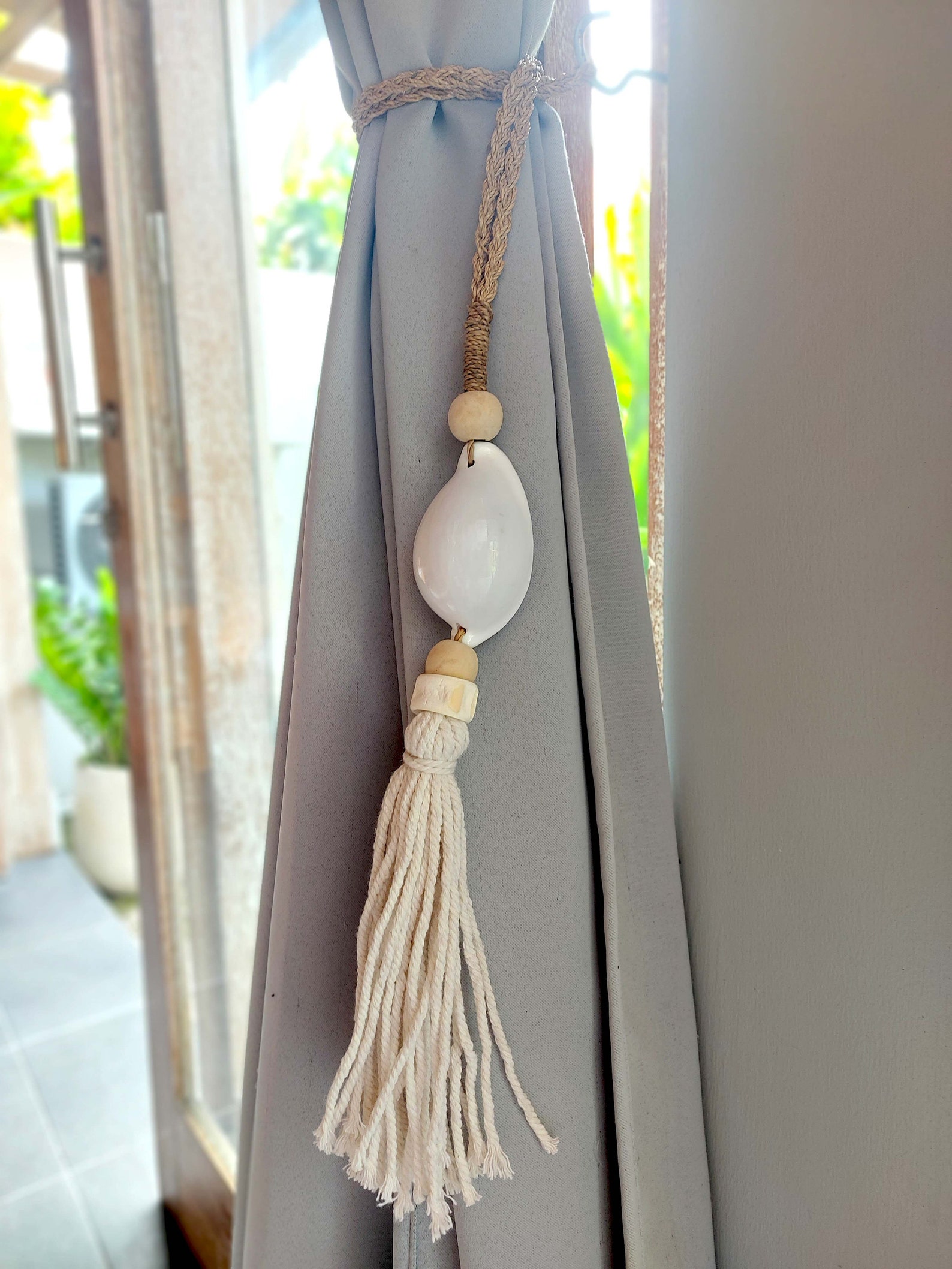 Cute Shell Curtain Tieback, Boho Style Drapery Holder for Bedroom Decor ...