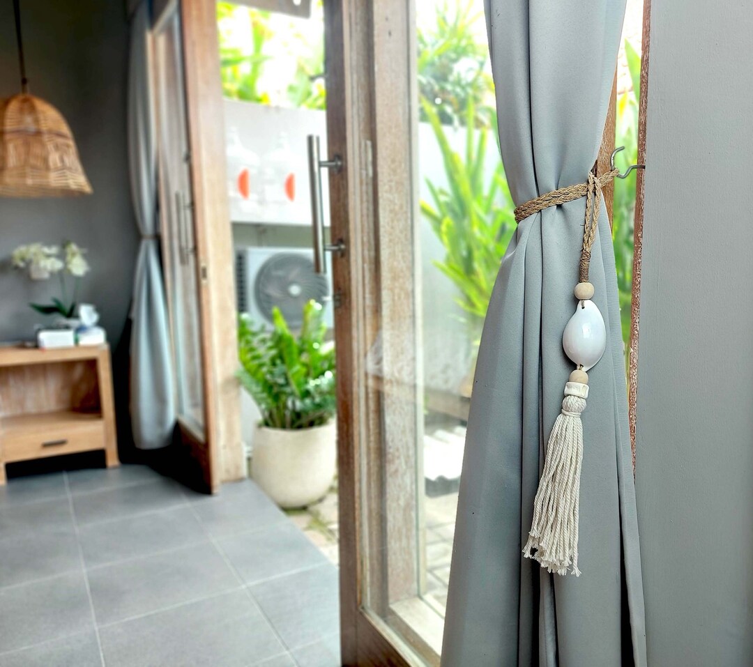 Cute Shell Curtain Tieback, Boho Style Drapery Holder for Bedroom Decor ...