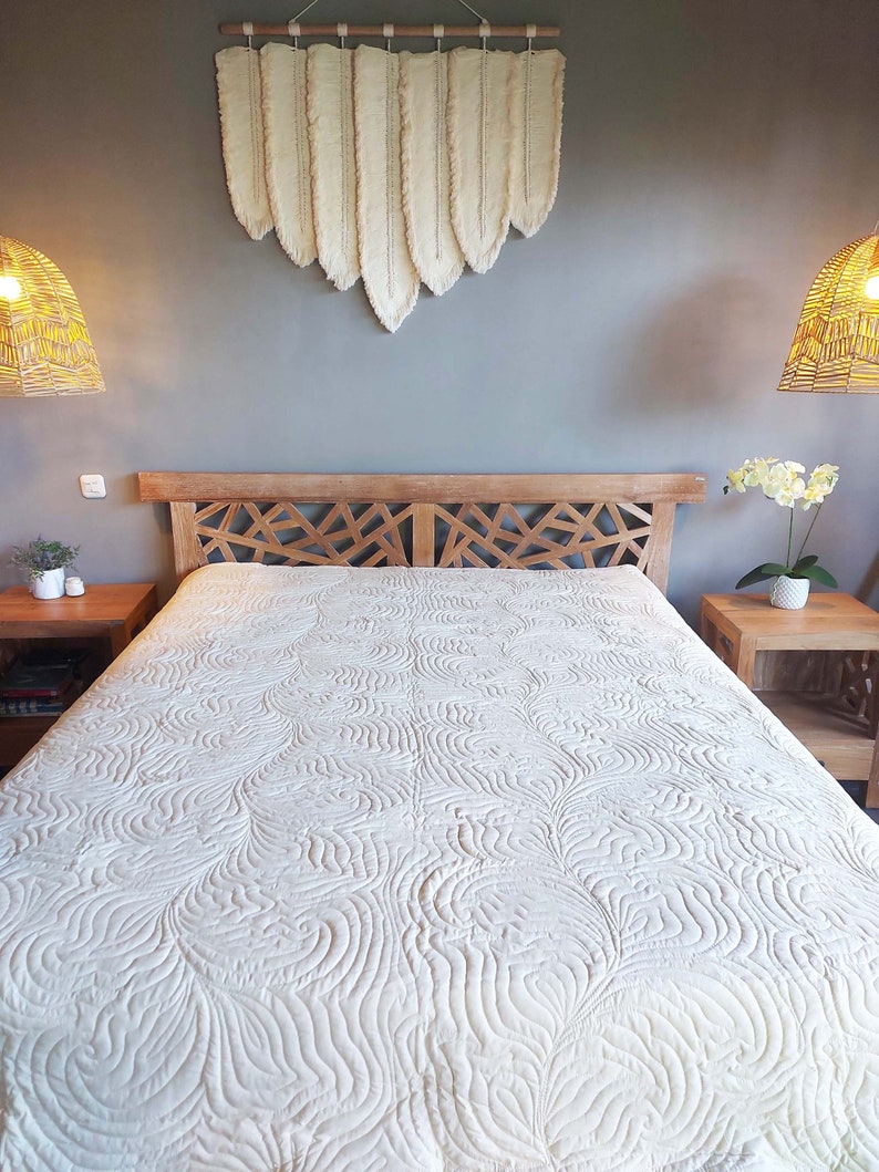 Cotton Waving Palm Tree Queen Boho Bedding Set Tropical Style - Etsy