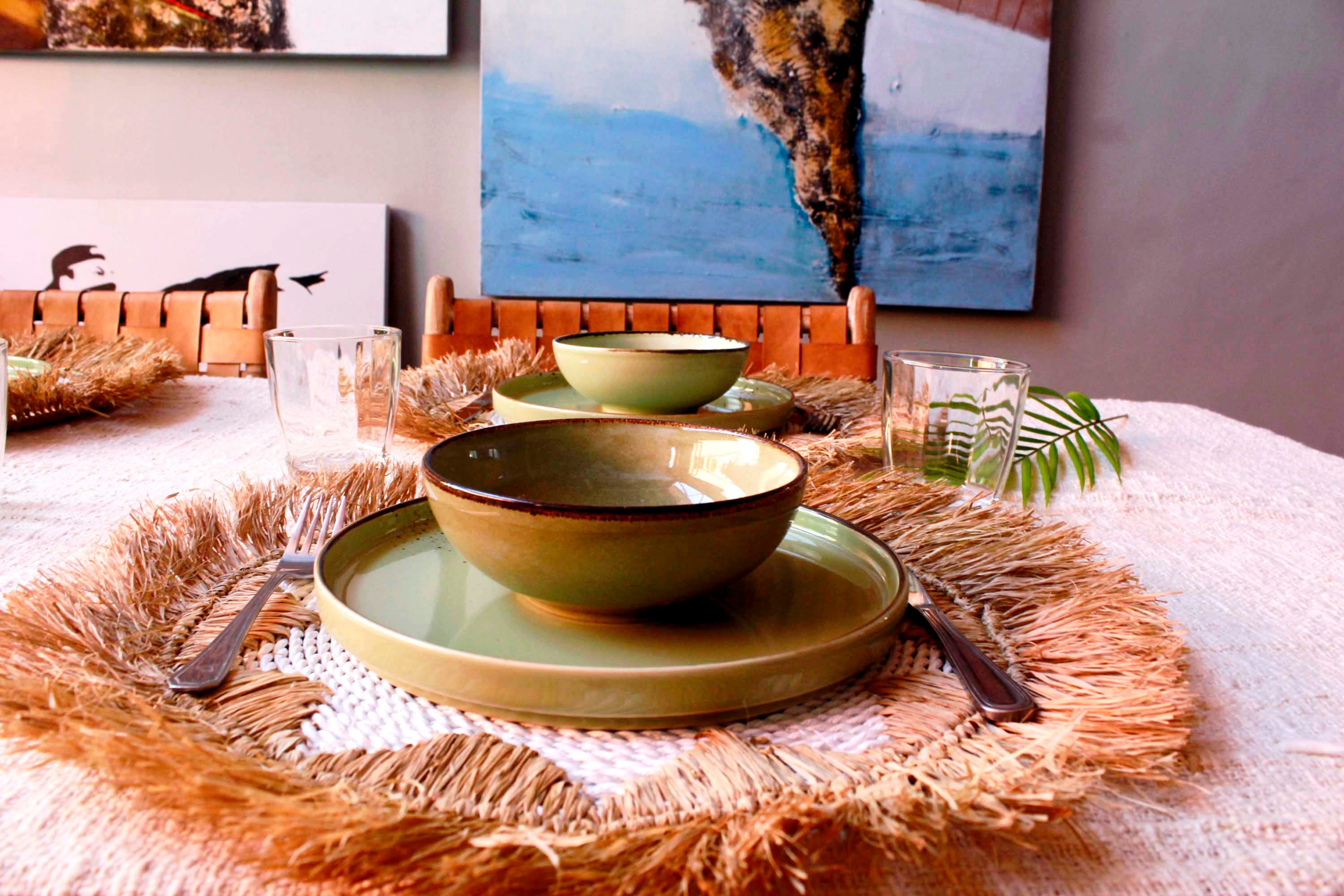 Unique Round Table Mat Boho Chic Fringes Placemat Handmade With Natural ...