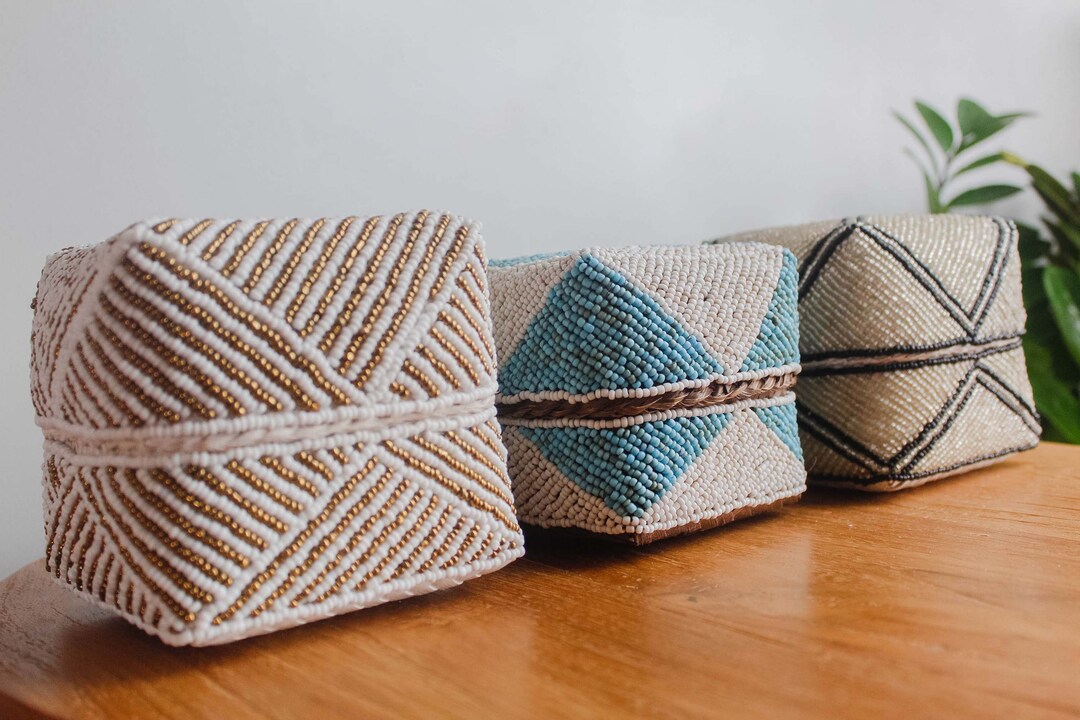 Mini Storage Bead Box, Bali Box Basket, Woven Bamboo Basket, Essential ...