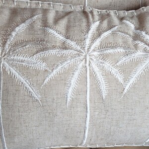 Palm Tree Linen Cushion Cover, Palm Tree Leaves Throw Pillow Cover ...