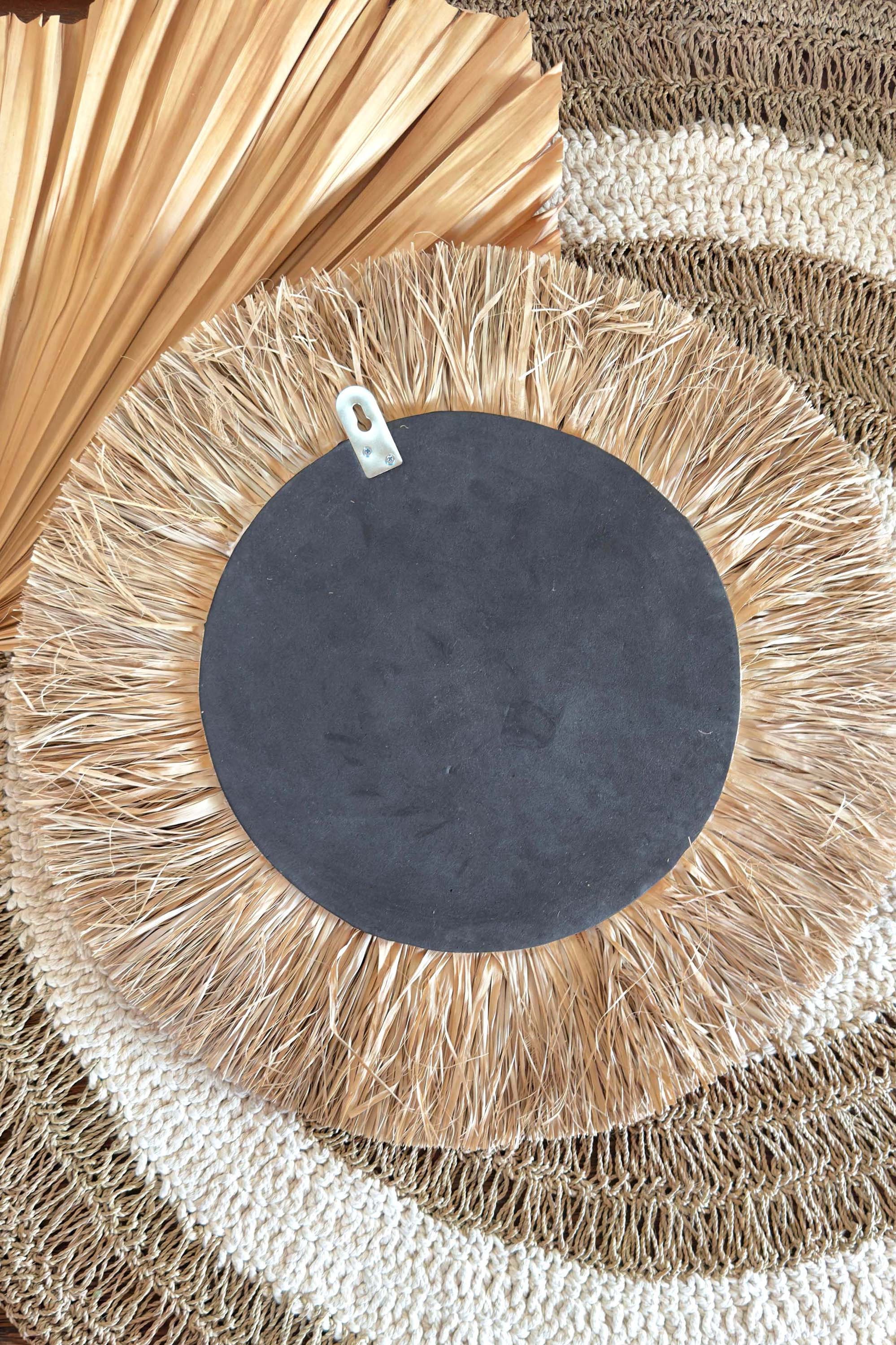 Bohemian Mirror Set of Wall Decor, Raffia Sun Mirror, Fringe Decoration ...