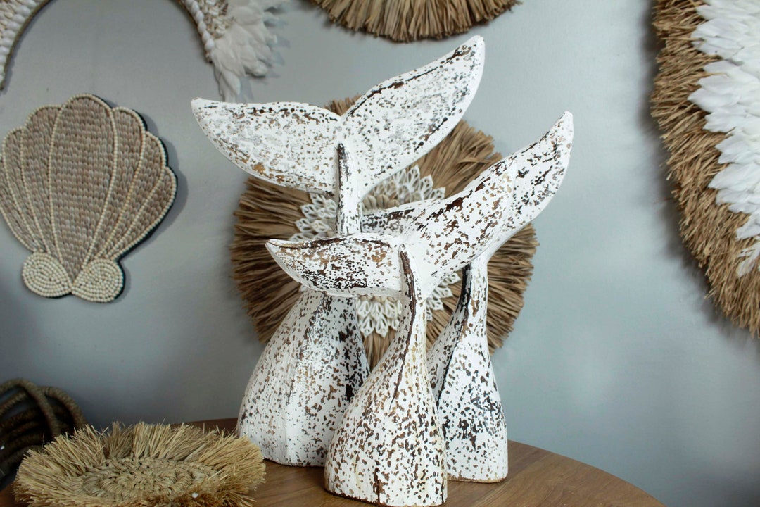 Set of 3 Wooden Fish Tails Decorations Dolphin Tails Rustic - Etsy
